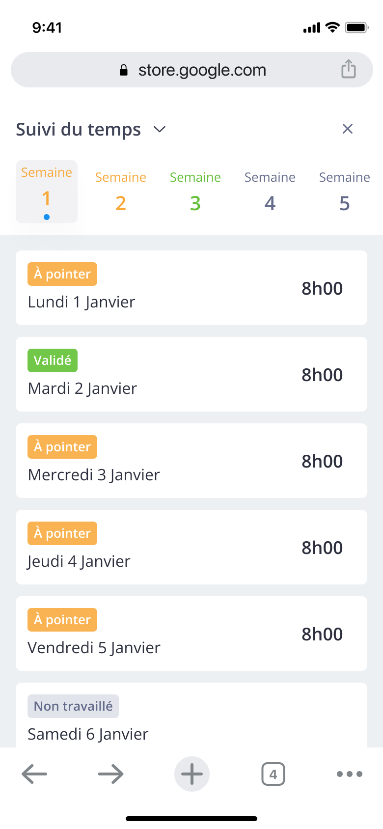 Multi user : Interface pointage mobile pour employés + validation par l ...